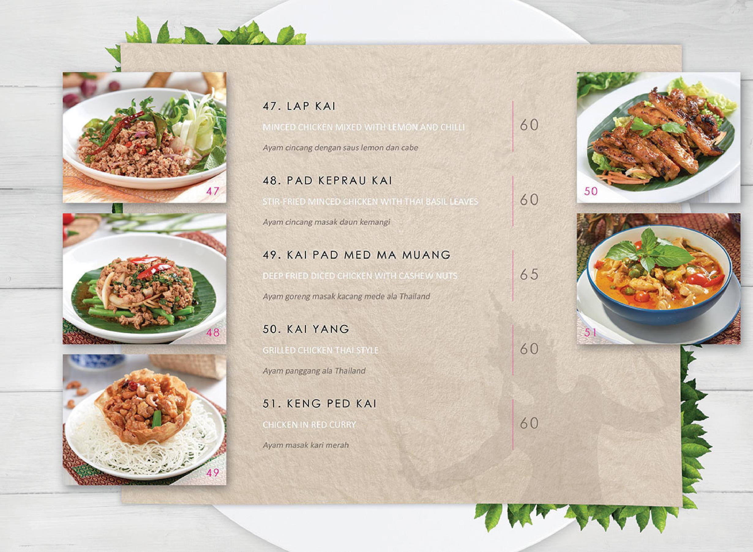 Menu at Suan Thai restaurant, Jakarta, Jl. Cideng Timur No.59
