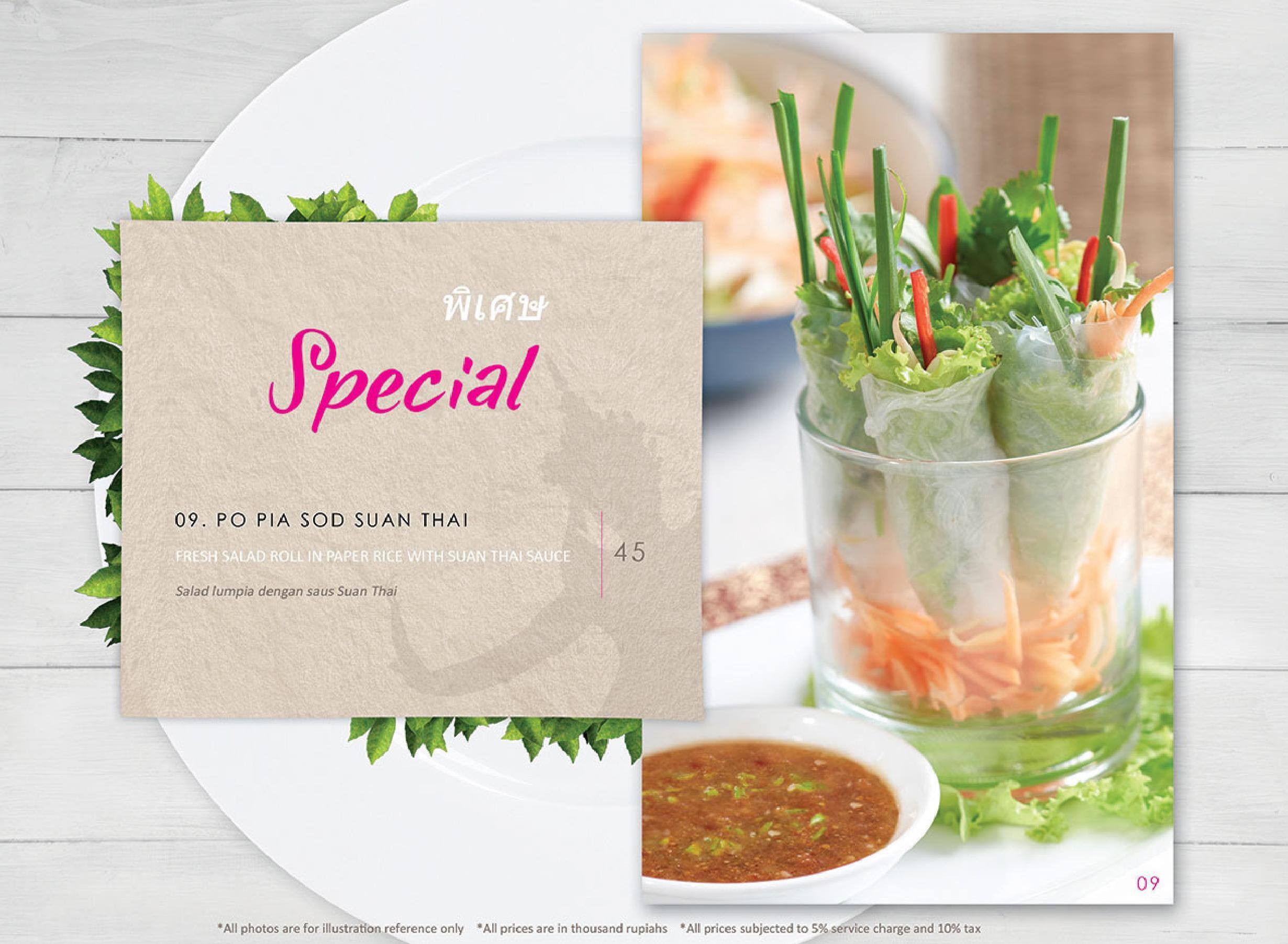 Menu at Suan Thai restaurant, Jakarta, Jl. Cideng Timur No.59