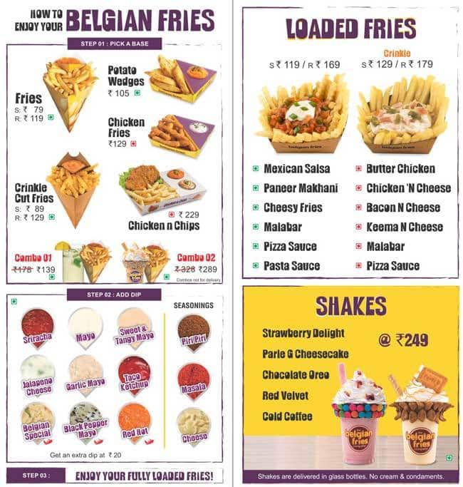 The Belgian Fries Company Menu - Zomato