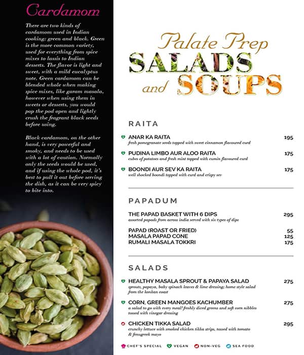 Menu at Destination 72, Mumbai