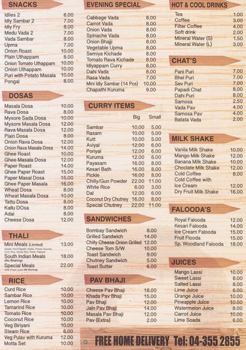 Woodlands Restaurant Menu, Menu for Woodlands Restaurant, Al Karama ...