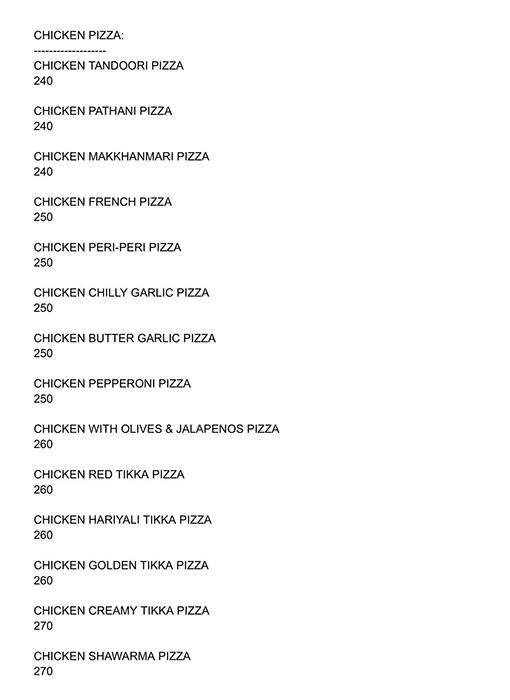 Menu of Mizaan, Rander, Surat