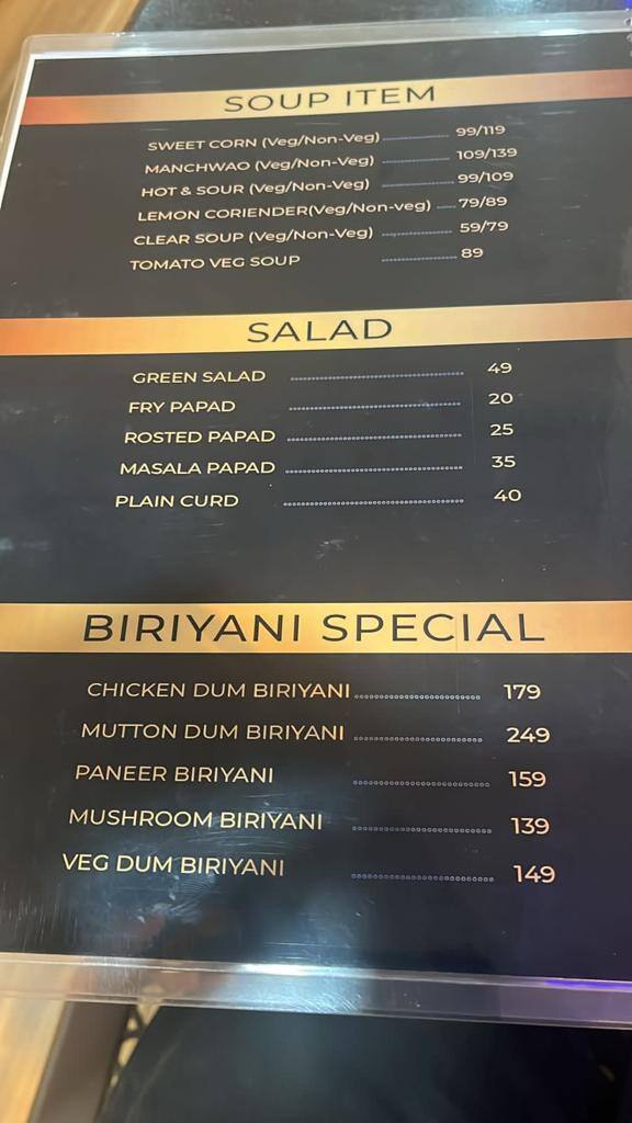 Menu of Shree Restaurant, Khandagiri, Bhubaneshwar