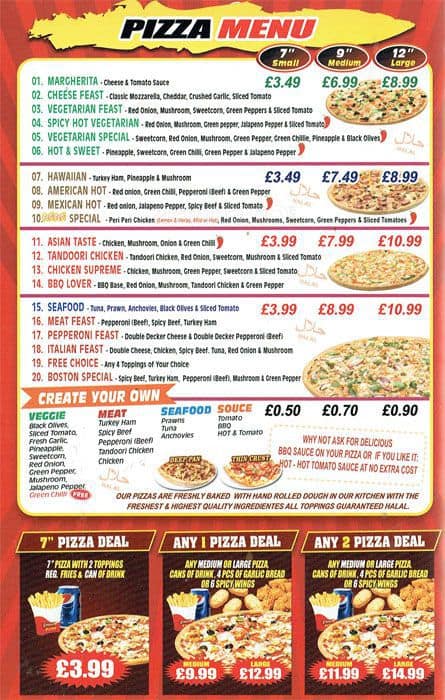 Menu at Boston Peri Peri Chicken restaurant, Harrow, 263 Preston Rd
