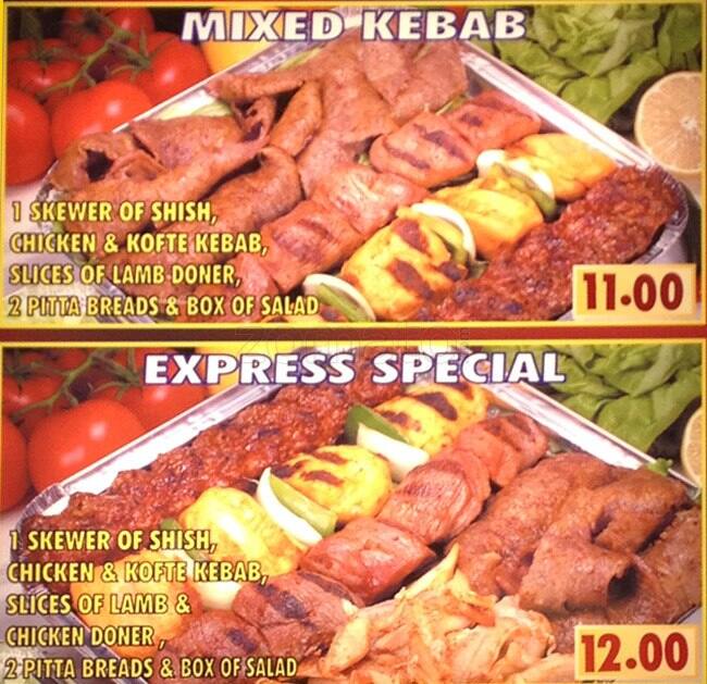 Menu at Kebab Express fast food, Thornton Heath, 44 Brigstock Rd