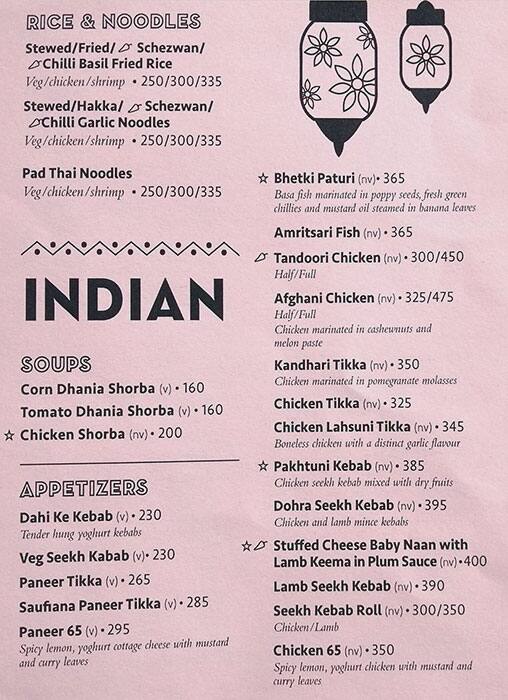 Menu at Peacock Restaurant, Jaipur, 51