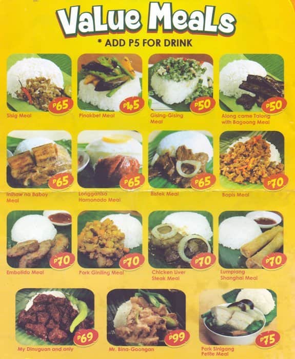 Binalot Express Menu, Menu for Binalot Express, Sampaloc, Manila ...