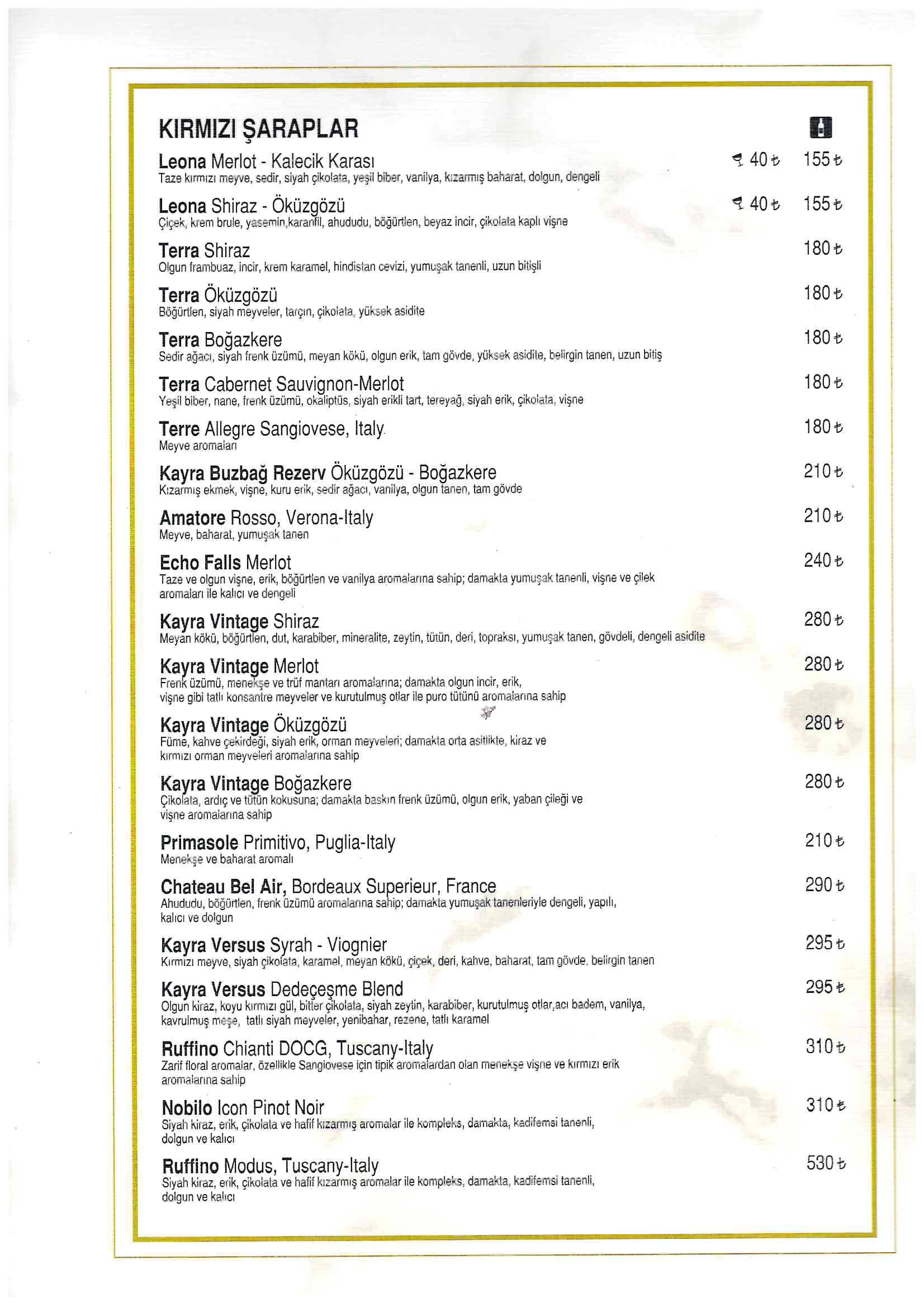 Menu at Can Oba, Istanbul, Mimar Vedat Sk. D:No:5