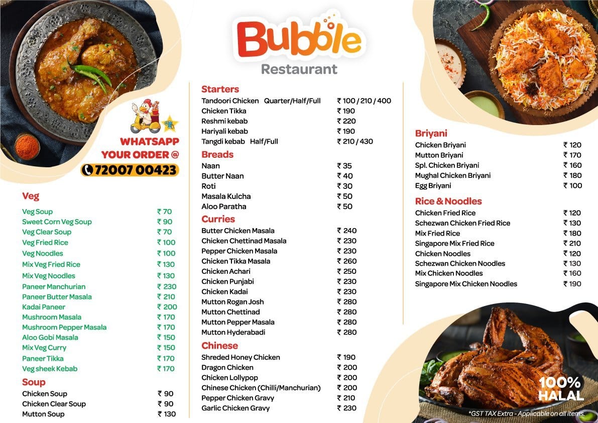 Menu of Fivestar - Kolihut Restaurant, East Coast Road (ECR), Chennai