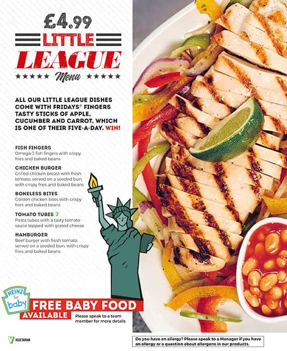 Menu at TGI Fridays - Covent Garden restaurant, London, 6 Bedford St