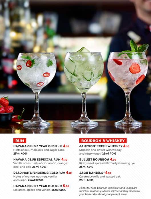 Menu at TGI Fridays - Covent Garden restaurant, London, 6 Bedford St