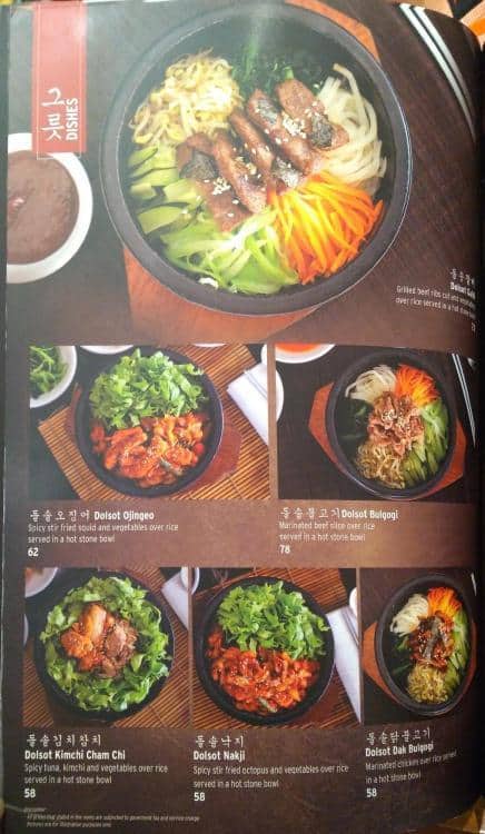Menu at Han Gang Korean Restaurant, Central Jakarta, Grand Indonesia
