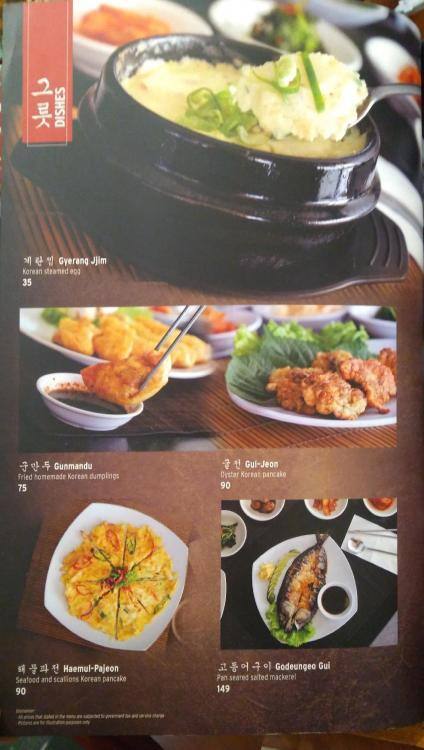 Menu at Han Gang Korean Restaurant, Central Jakarta, Grand Indonesia