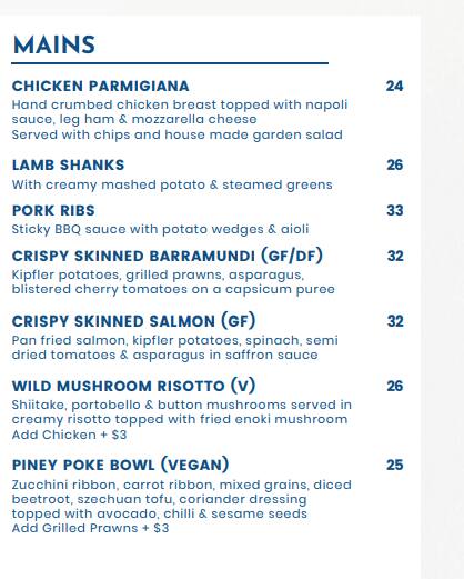 Carta de Park Bar, Kangaroo Point
