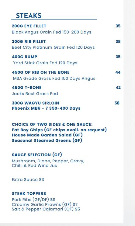 Carta de Park Bar, Kangaroo Point