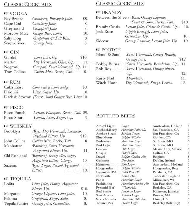 Sip Bar & Lounge Menu, Menu for Sip Bar & Lounge, Chinatown, San ...