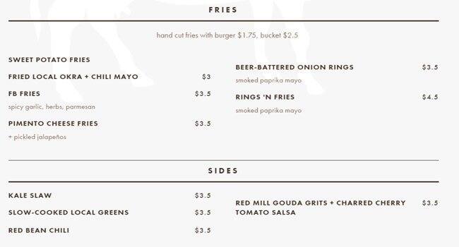 Menu at Farm Burger Buckhead restaurant, Atlanta, Piedmont Rd NE