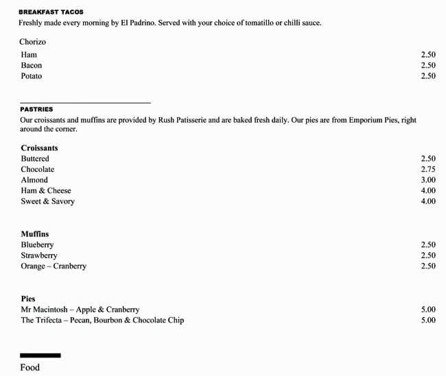 Menu at The Wild Detectives pub & bar, Dallas, 314 W Eighth St