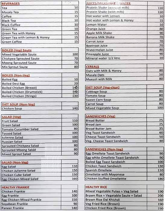 Menu of Trio Cafe, Kandivali East, Mumbai