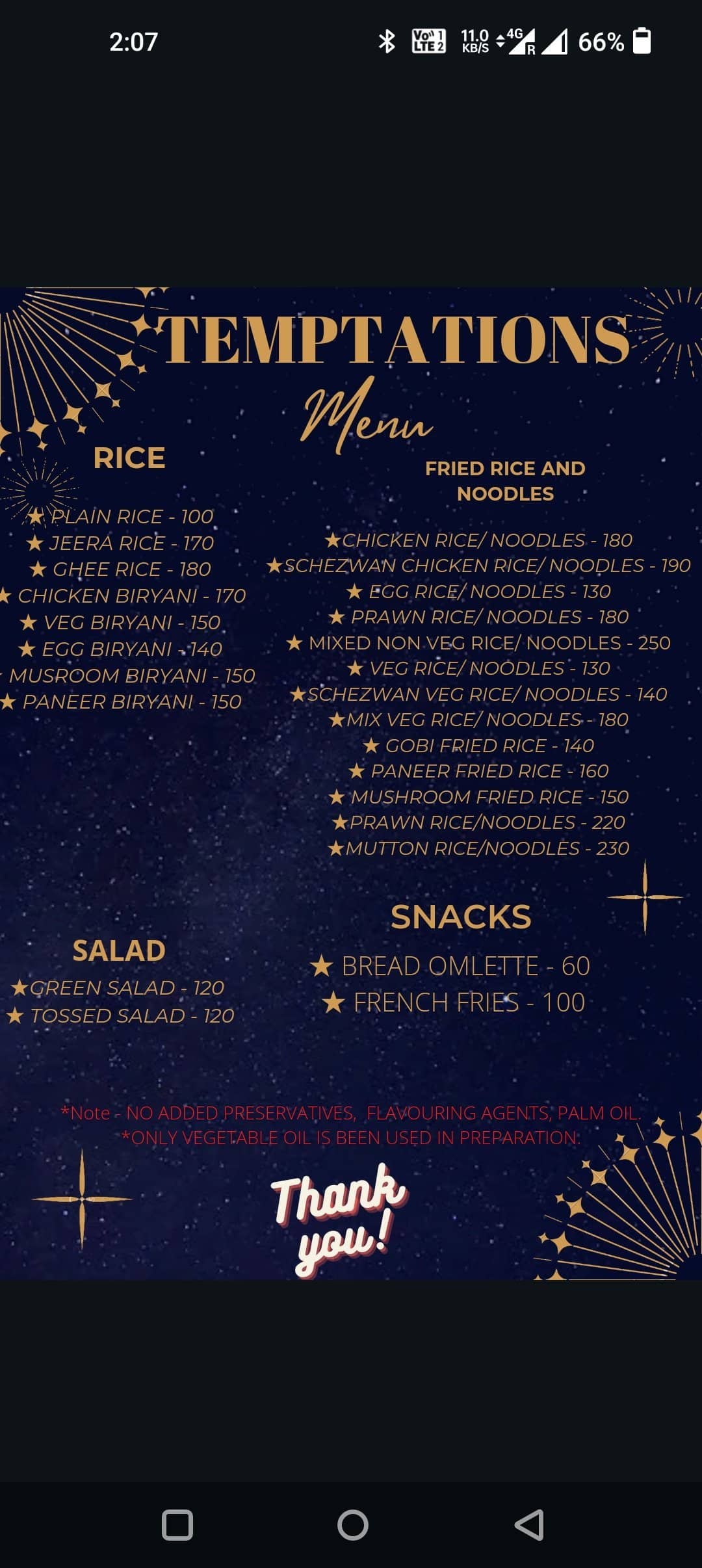 Menu of Temptations, Kolathur, Chennai