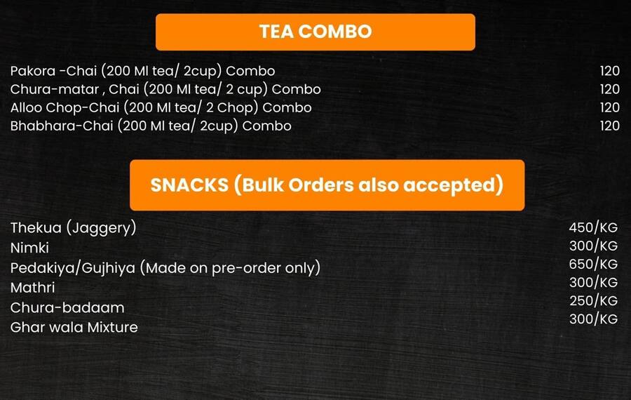 Menu of Johar Bihar, Hoskote, Bangalore