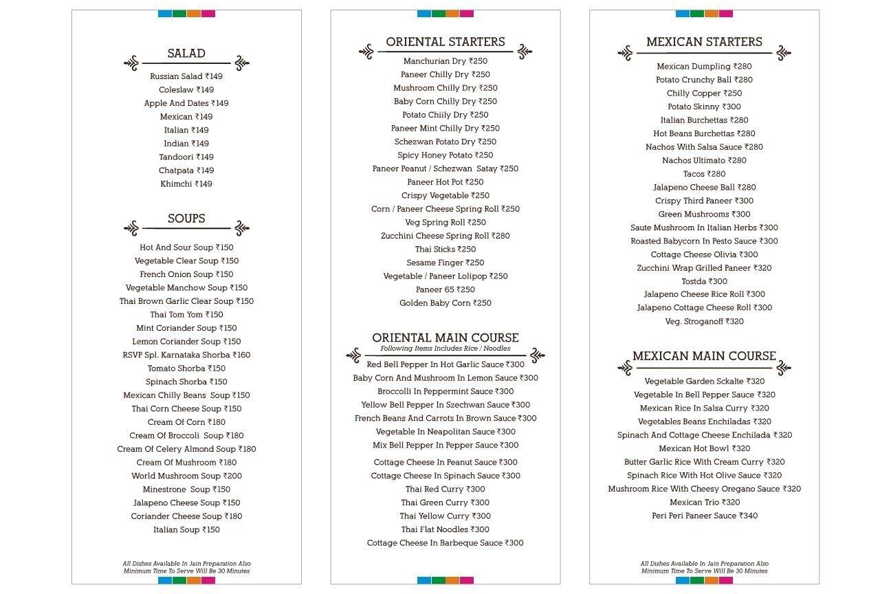 Menu at RSVP- Ristorante, Vadodara, Ground Floor PTSI Building