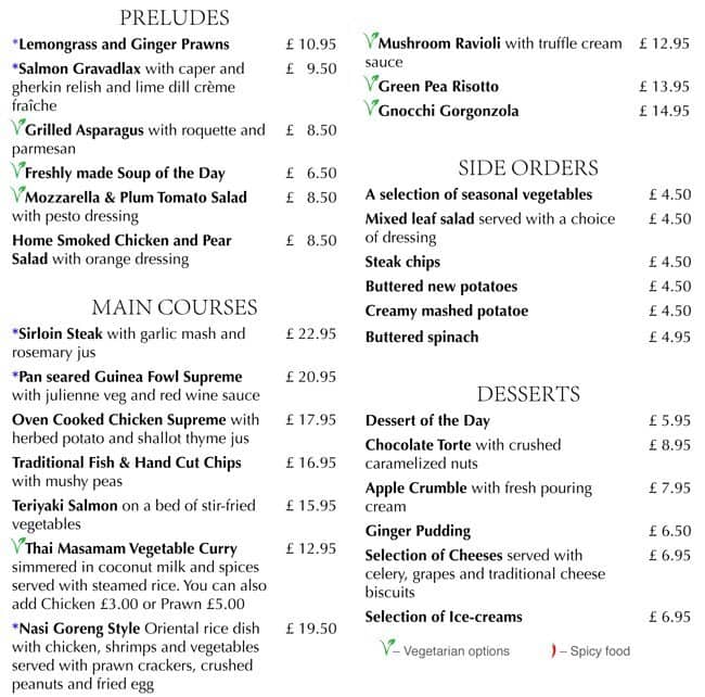 Menu at Madison's Bar, London, 5 Curzon St