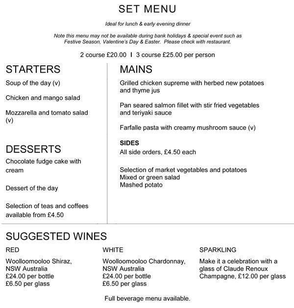 Menu at Madison's Bar, London, 5 Curzon St