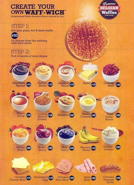 Menu at Famous Belgian Waffles - Luckygold Plaza, Pasig