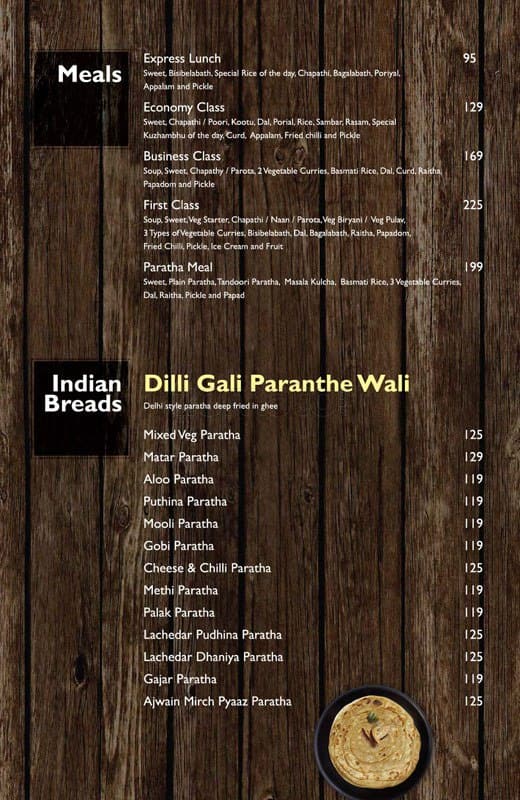 Menu at Paratha Parivar, Chennai, F-Block 19