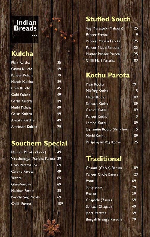 Menu at Paratha Parivar, Chennai, F-Block 19