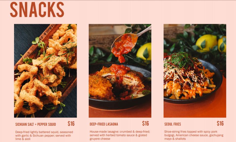 Menu at V Lounge cafe, Canley Heights