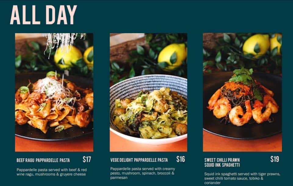 Menu at V Lounge cafe, Canley Heights