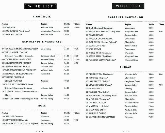 Menu at Lickerish pub & bar, Semaphore