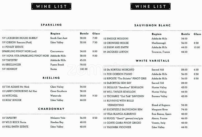Menu at Lickerish pub & bar, Semaphore