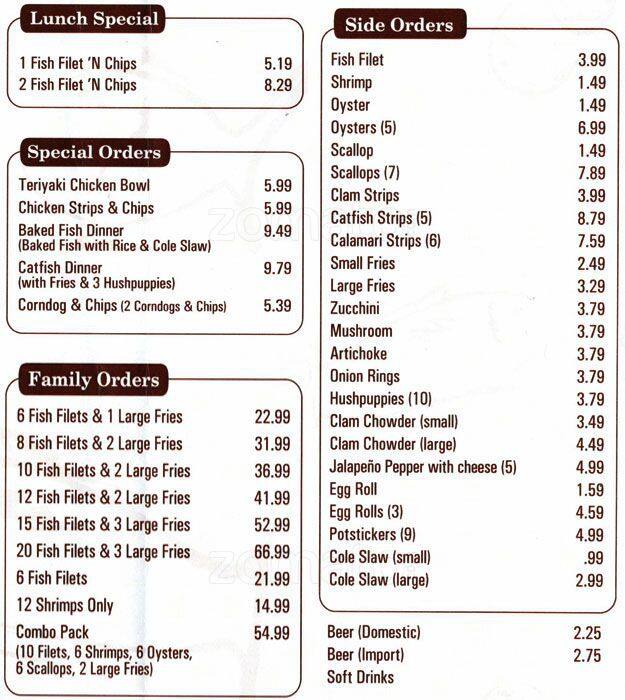 Menu at H. Salt Esq. Fish & Chips restaurant, San Jose