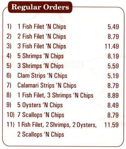Menu at H. Salt Esq. Fish & Chips restaurant, San Jose