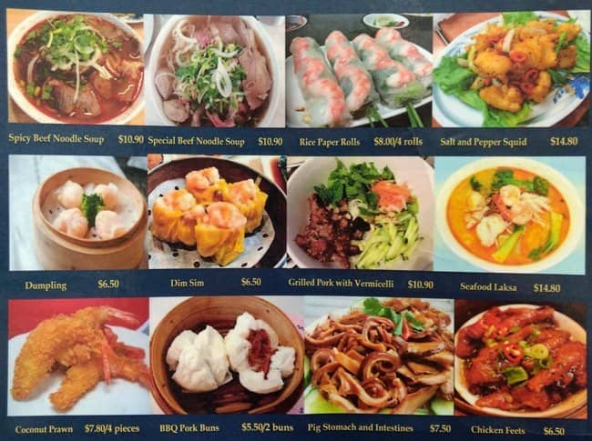 Menu at Vietnamese Grace Restaurant, Inala