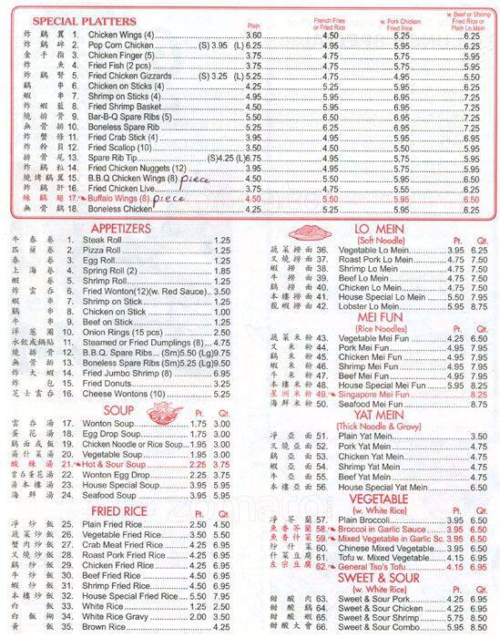 Menu at G.S.G. Deli restaurant, Philadelphia