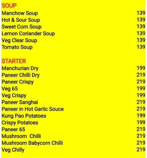 Menu at Landmarker Veg Restaurant, Mumbai