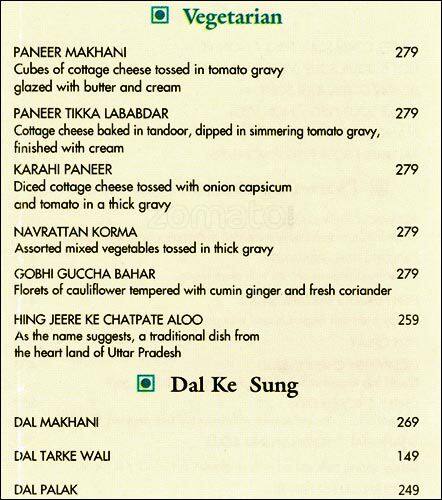 Menu at The Other Side, New Delhi, 47 Basant Lok