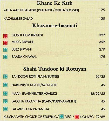 Menu at The Other Side, New Delhi, 47 Basant Lok