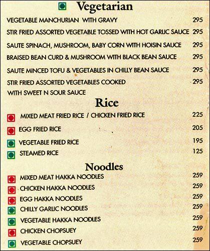 Menu at The Other Side, New Delhi, 47 Basant Lok