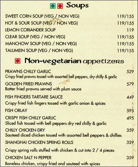 Menu at The Other Side, New Delhi, 47 Basant Lok