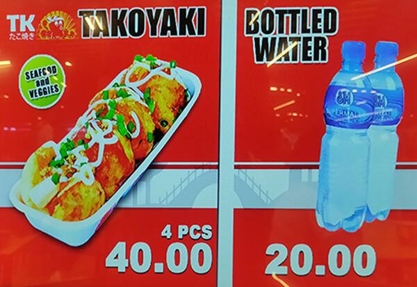 Menu at TK Takoyaki, Pasig, Food Village