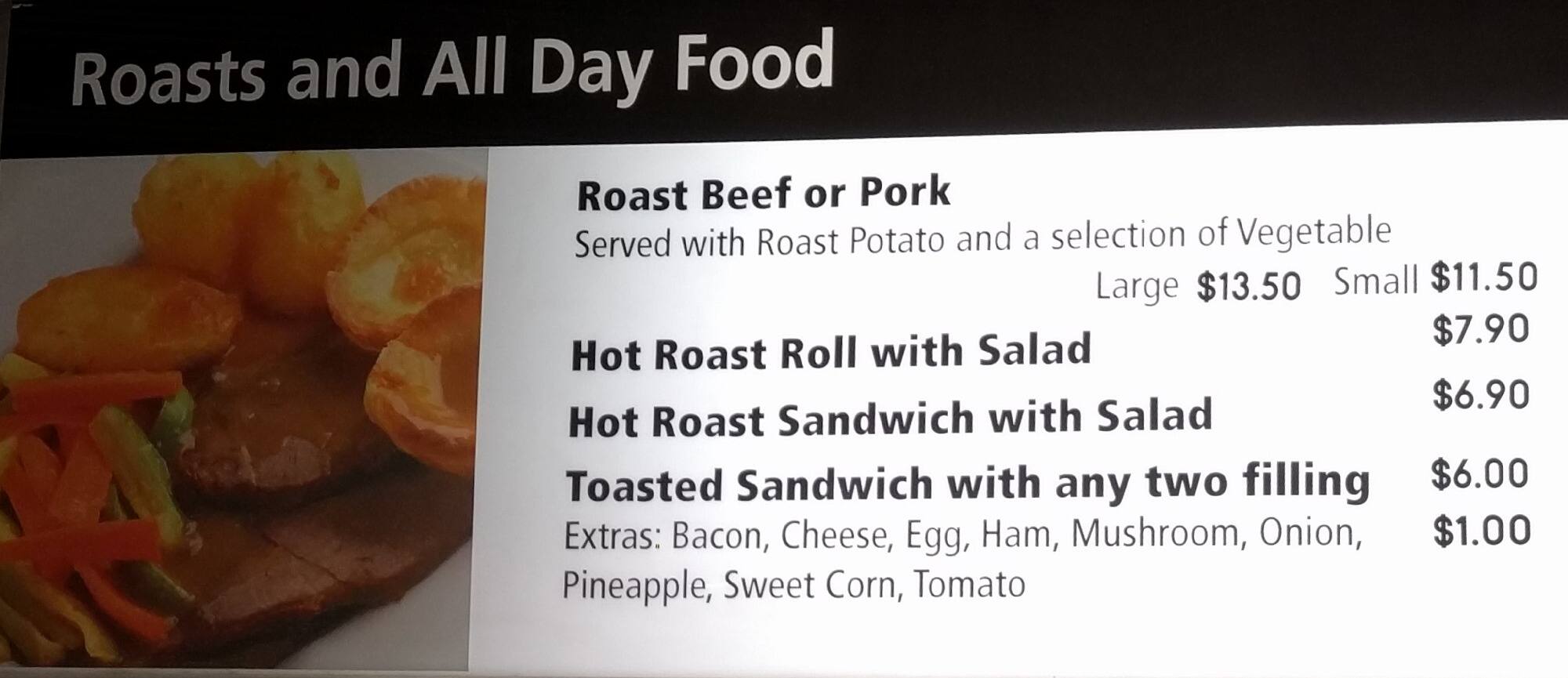 Menu at Hollywood Bakery Espresso, Auckland, 3058 Great N Rd