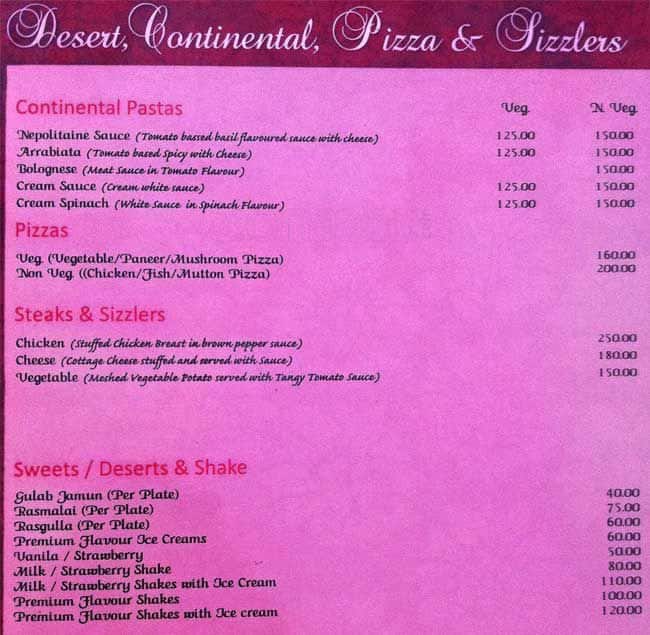 Menu at Red Onion, Lucknow, 2nd Floor