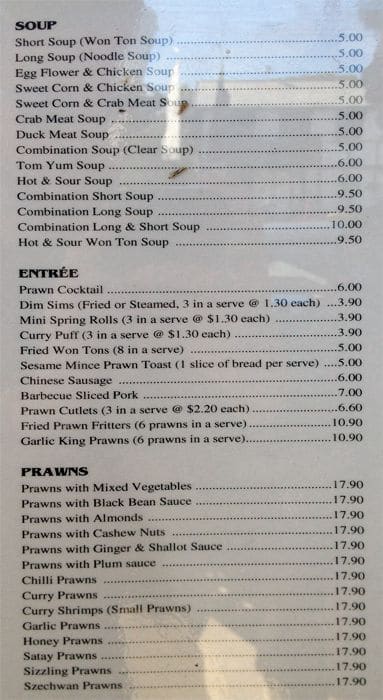 Menu at Golden Pine Chinese Restaurant, Palm Beach
