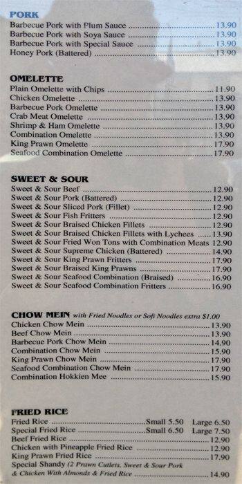 Menu at Golden Pine Chinese Restaurant, Palm Beach