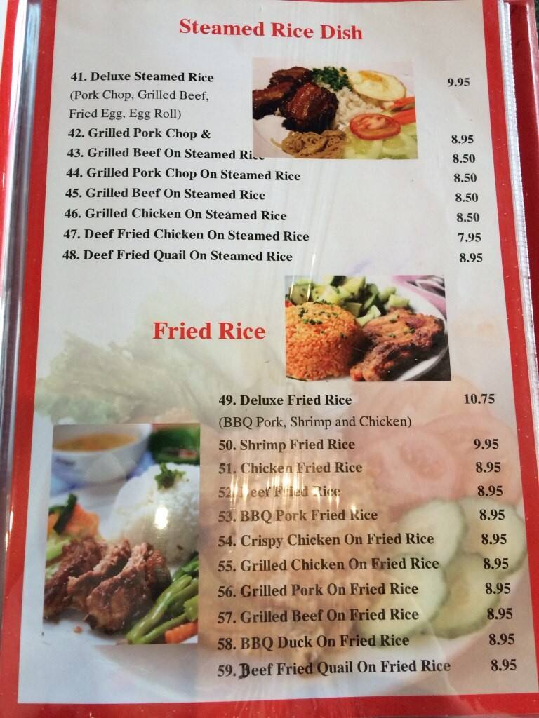 Menu at Vi-ann restaurant, Winnipeg